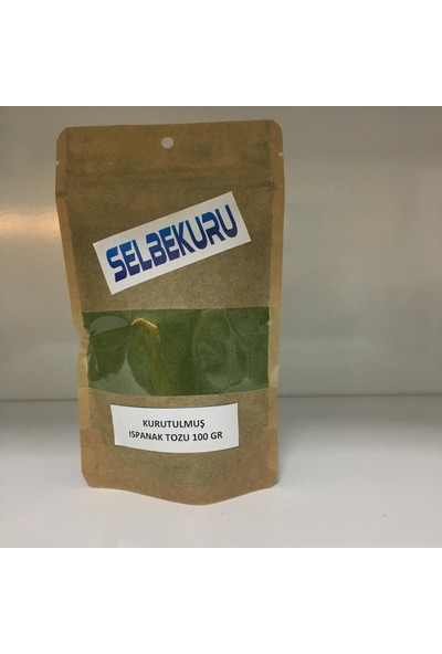 Selbekuru Kurutulmuş Ispanak Tozu 100 gr Selbekuru Kurutulmuş Ispanak Tozu 100 gr