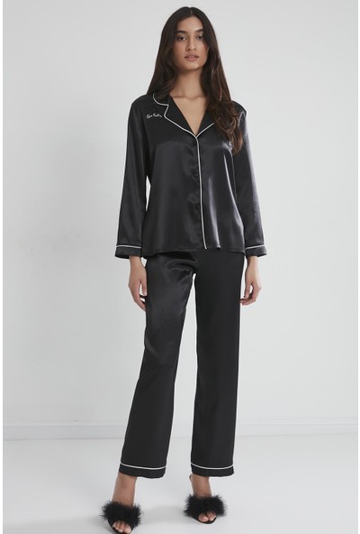 Pierre Cardin Saten Biyeli Pijama Takımı - 1200