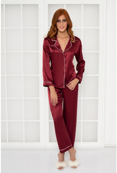Pierre Cardin Saten Biyeli Pijama Takımı - 1200