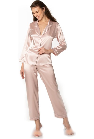 Pierre Cardin Saten Biyeli Pijama Takımı - 1200
