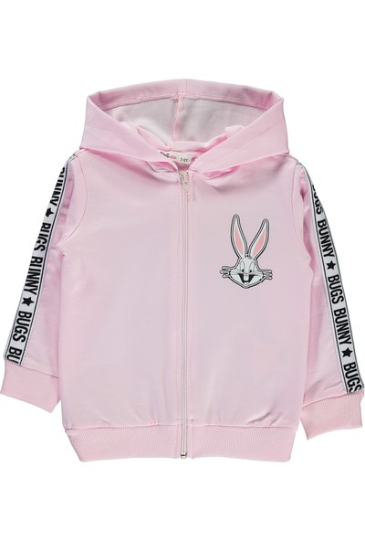 Bugs Bunny Kız Çocuk Kapüşonlu Hırka 2-5 Yaş Pembe