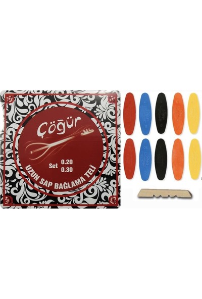 Çöğür 0.20 Uzun Sap Bağlama Tel Seti + Tezene Seti +Eşik