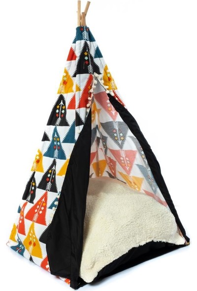 Baby Wind Kedi ve Köpek Çadırı Minderli Kızılderi Desen 100*55CM