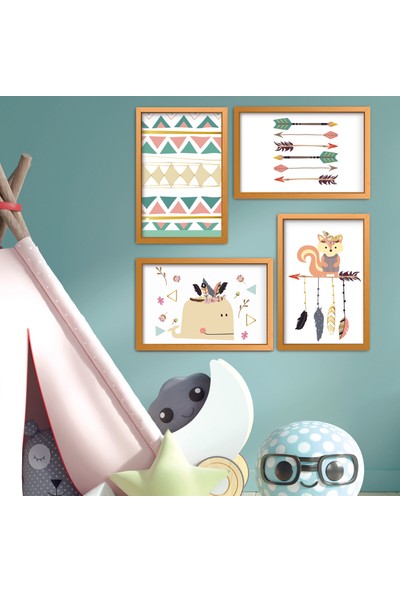 İnstababyrooms Kızıldereli Hayvanlar Çevçeve Set