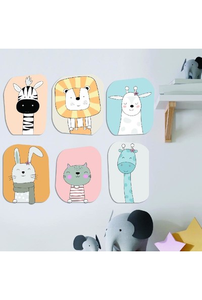İnstababyrooms Sevimli Safari Hayvanları Ahşap Set