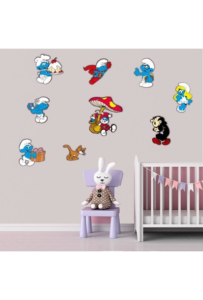 İnstababyrooms Şirinler Ahşap Set