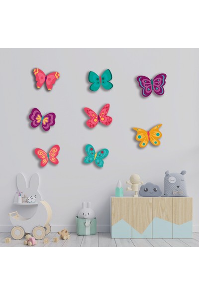 İnstababyrooms Rengarenk Kelebekler Ahşap Set İnstababyrooms Rengarenk Kelebekler Ahşap Set