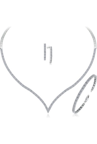 Mia Vento 2 Sıra V Model Gümüş Su Yolu Set