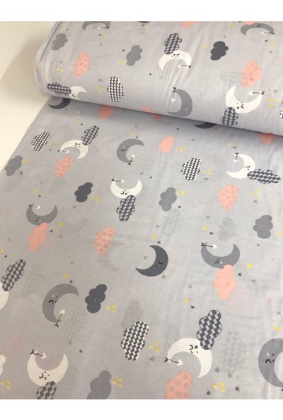 Bebek Özel Pamuklu Bebek ve Çocuk Lastikli Çarşaf Gri Gökyüzü 60 x 120 cm