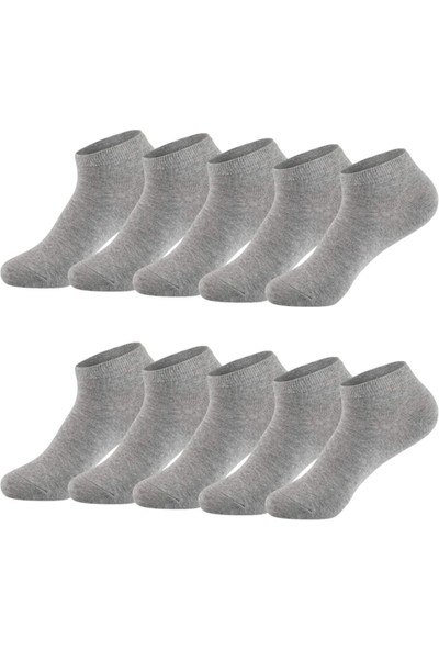 Black Arden Socks Gri Pamuklu Bilek Boy Çorap 10LU
