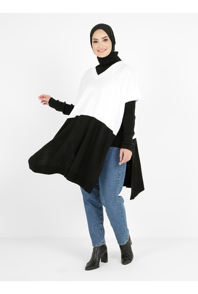 Tavin V Yaka Triko Panço - Siyah - Tavin