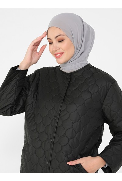 Refka Çıtçıtlı Kapitone Kaban - Siyah - Refka Woman