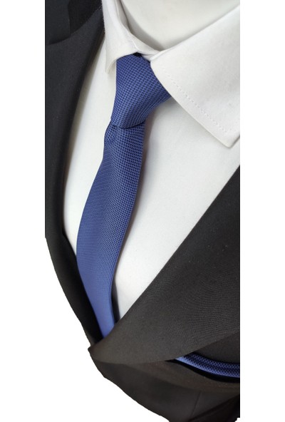Elegante Cravatte Acem Mavisi Renginde Armürlü Dokuma Kravat ve Mendil Elegante Cravatte Acem Mavisi Renginde Armürlü Dokuma Kravat ve Mendil