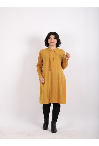 Prive Butik Büyük Beden Kadın Tunik 50 Sarı