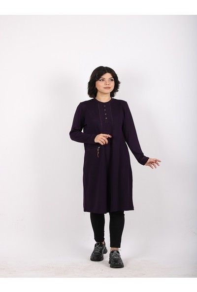 Prive Butik Büyük Beden Kadın Tunik 46 Mor