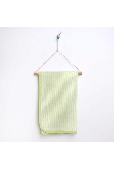 Little Dreams Yeşil Çizgili 80X80 Çift Katlı Battaniye