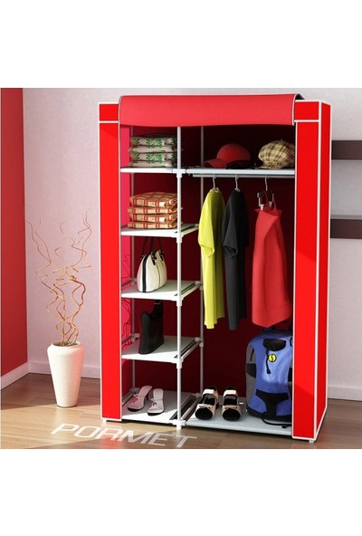 DizaynS Tek Yandan Raflı Bez Dolap