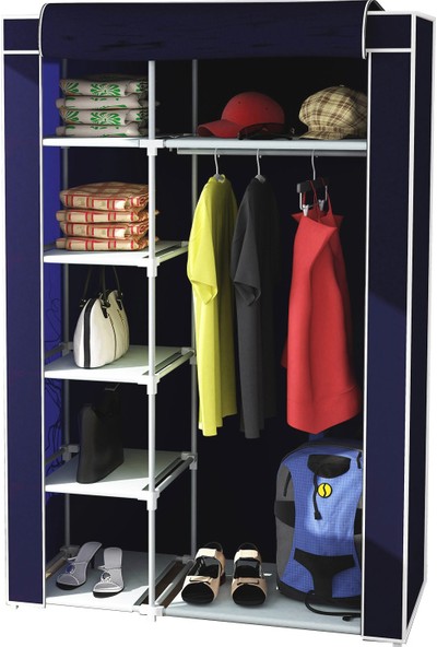 DizaynS Tek Yandan Raflı Bez Dolap