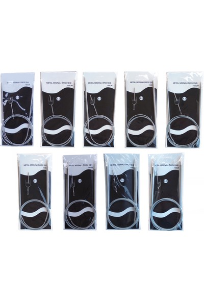 Kezban Tekstil Misinalı Çelik Telli Titanyum Örgü Şiş Seti 9 Adet (2,5-3-3,5-4-4,5-5-6-7-8 ) Kezban Tekstil Misinalı Çelik Telli Titanyum Örgü Şiş Seti 9 Adet (2,5-3-3,5-4-4,5-5-6-7-8 )