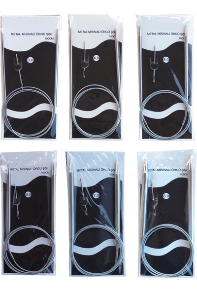 Kezban Tekstil Misinalı Çelik Telli Titanyum Örgü Şiş Seti 6 Adet ( 3-4-5-6-7-8) Kezban Tekstil Misinalı Çelik Telli Titanyum Örgü Şiş Seti 6 Adet ( 3-4-5-6-7-8)