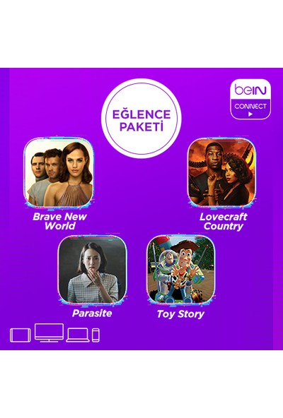 beIN Connect Eğlence Paketi 1 Aylık 4 Ekran beIN Connect Eğlence Paketi 1 Aylık 4 Ekran