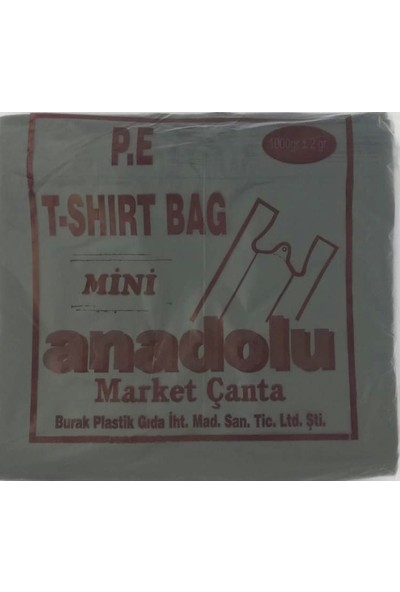 Anadolu Ambalaj Market Mini Boy Market (Hışır/atlet) Poşeti (Siyah - 1kg Paket)