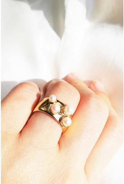 Amulette Jewel Kadın Pearl In Gold Gümüş Yüzük Amulette Jewel Kadın Pearl In Gold Gümüş Yüzük