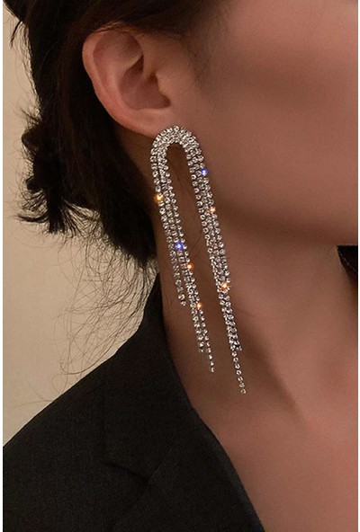 New Obsessions Taşlı Püsküllü Sallantılı Küpe