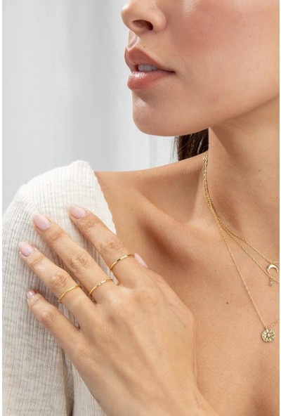 New Obsessions 3'lü Minimal Eklem Yüzük Seti