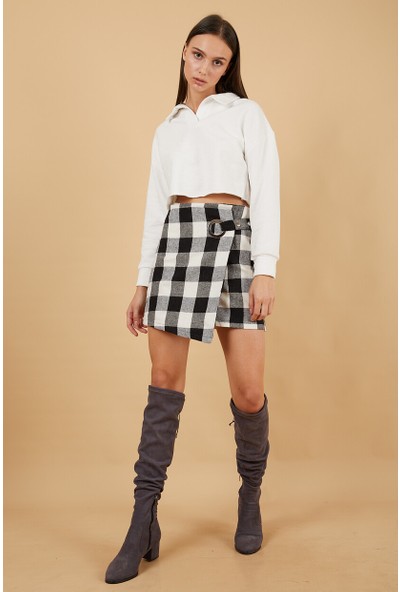 Twenty3 Tweny 3 Kadın Kareli Etek