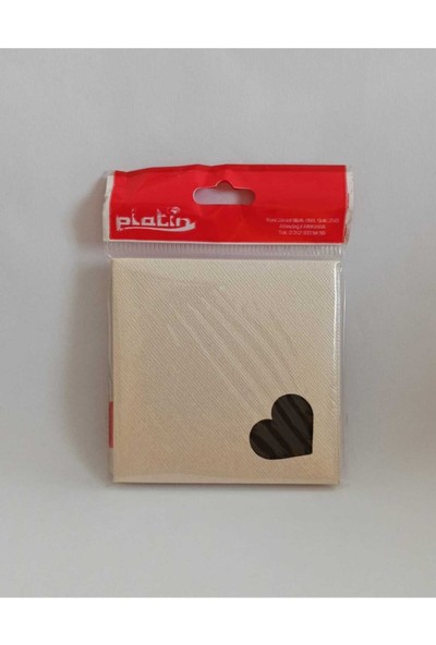 Platin Antrasit Kalpli Zarf 2'li + Not Kağıdı 2'li 9 x 9 cm