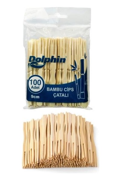 Dolphin 100 Lü Bambu Cips Çatalı Dolphin 100 Lü Bambu Cips Çatalı
