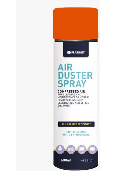 Platinet Büyük Boy Basınçlı Hava Spreyi 600 ml Platinet Büyük Boy Basınçlı Hava Spreyi 600 ml