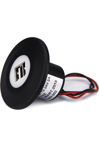 Yeo Çift USB Işıklı Araç Şarj Soketi 12-24V 2A