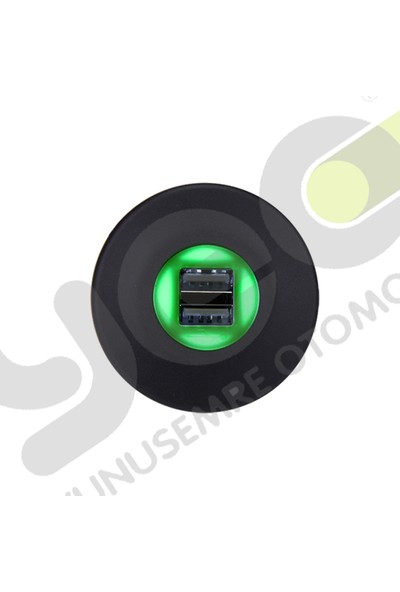 Yeo Çift USB Işıklı Araç Şarj Soketi 12-24V 2A
