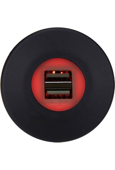 Yeo Çift USB Işıklı Araç Şarj Soketi 12-24V 2A