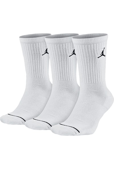 Nike Jordan Unisex Beyaz Spor - Tenis Çorap Seti - 3'lü