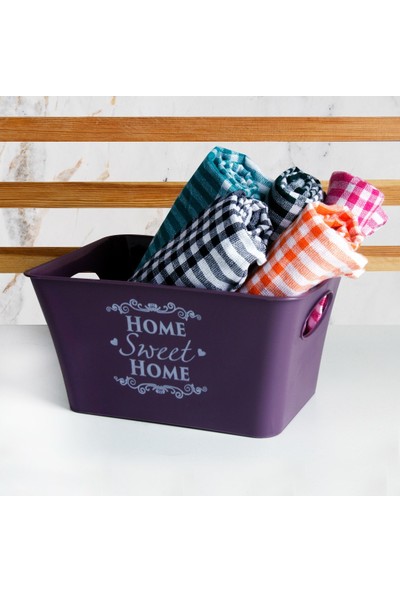 Lira Çok Amaçlı Sepet 4 Renkli Sweet Home Yazılı Organizer Sepet Mor Lira Çok Amaçlı Sepet 4 Renkli Sweet Home Yazılı Organizer Sepet Mor
