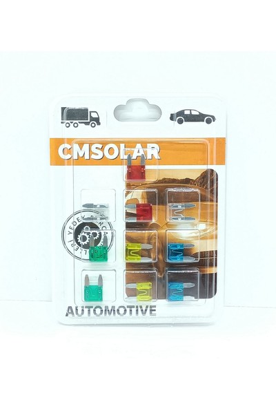 Cmsolar Karışık Amper Mini Bıçak Sigorta Takımı (10-15-20-25-30 Amper) Blister Kutu