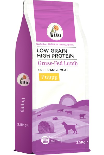 Kito Doğal Besi Kuzu Etli Yavru Köpek Maması 2.5 kg Kito Doğal Besi Kuzu Etli Yavru Köpek Maması 2.5 kg