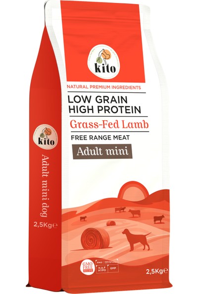 Kito Doğal Besi Kuzu Etli Yetişkin Mini Irk Köpek Maması 2.5 kg Kito Doğal Besi Kuzu Etli Yetişkin Mini Irk Köpek Maması 2.5 kg