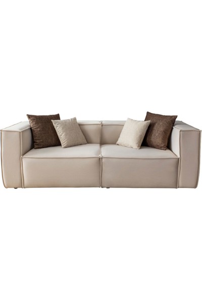 Eymense Miller Üçlü Koltuk Krem