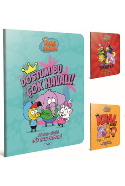Gıpta Kral Şakir A5 Dikişli Karton Kapak Dik Yazı Defteri 40 Yp. 3'lü