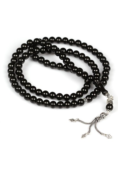 Tesbihcibaba Gümüş Tasarım 99 Oltu Taşı Namaz Tesbihi