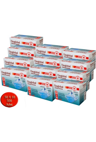 Ekoglobal Cerrahi Maske 10 x 50'li Kutu
