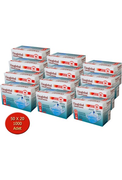 Ekoglobal Cerrahi Maske 20 x 50'li Kutu