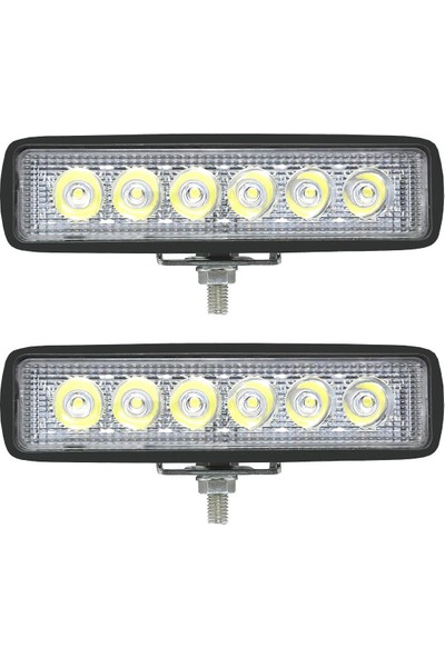 Carub 2'li Off Road 6 Led Projektör Lamba 10-30 V 18 W 15 x 4 cm Carub 2'li Off Road 6 Led Projektör Lamba 10-30 V 18 W 15 x 4 cm