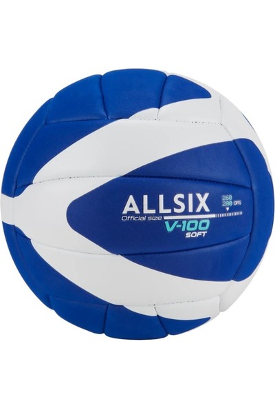 Allsix V100 Soft Mavi-Beyaz Voleybol Topu 260-280GR Yeni Seri
