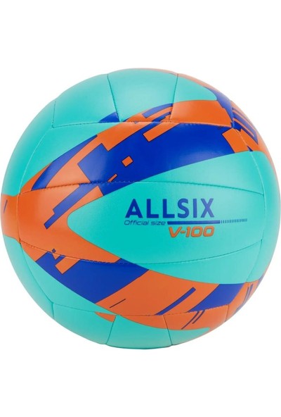 Allsix V100 Yeşil-Turuncu Voleybol Topu Öğretici 260-280 gr Yeni Seri