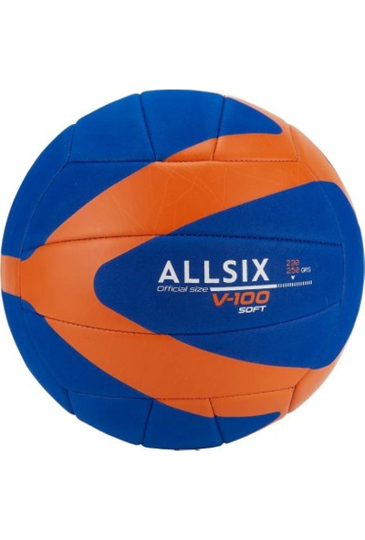Allsix V100 Soft Mavi-Turuncu Voleybol Topu 230-250GR Yeni Seri